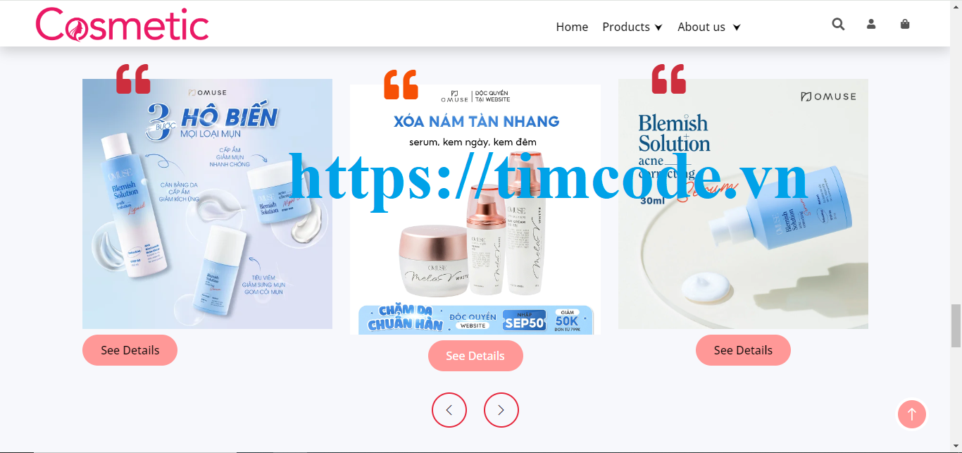 Template website bán hàng mỹ phẩm Html - Css - Javascript