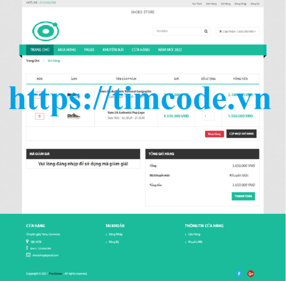 Code website bán giày PHP Laravel framework full báo cáo