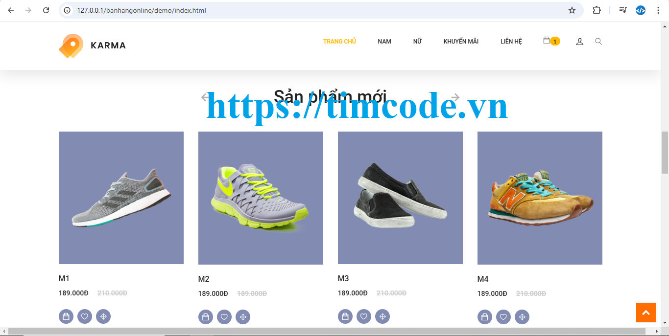 Download template website bán giày có trang quản trị html - css